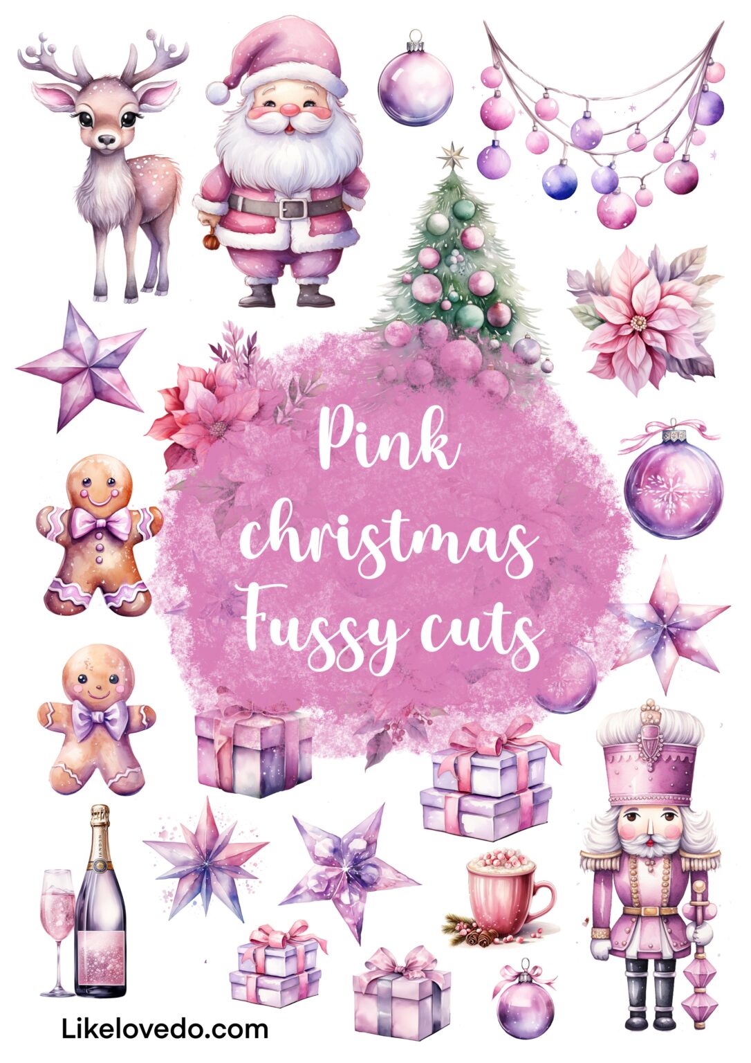 Free Pink Christmas Printable - Like Love Do