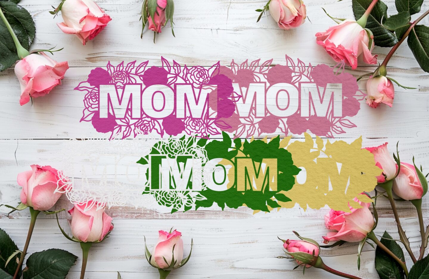 Layered Mom Rose SVG - Like Love Do